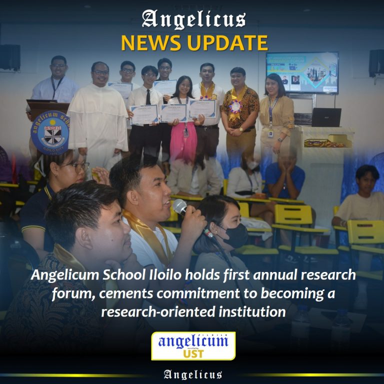 Angelicum School Iloilo holds first annual research forum, cements commitment to becoming a ...